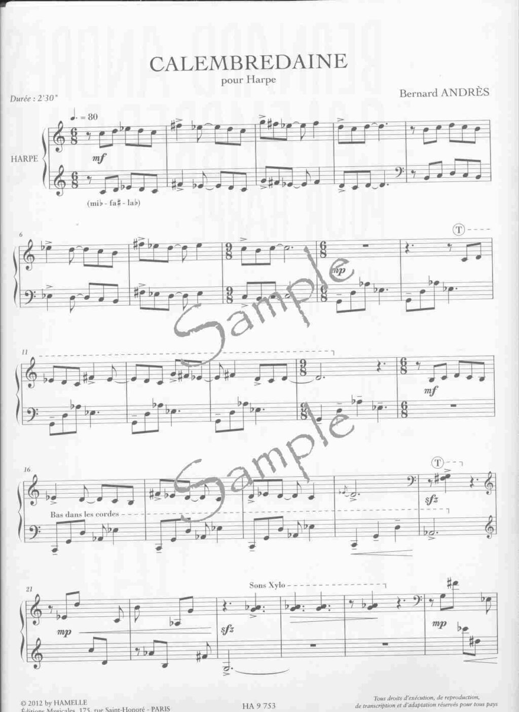 Calembredaine Pour Harpe – Folk Harp