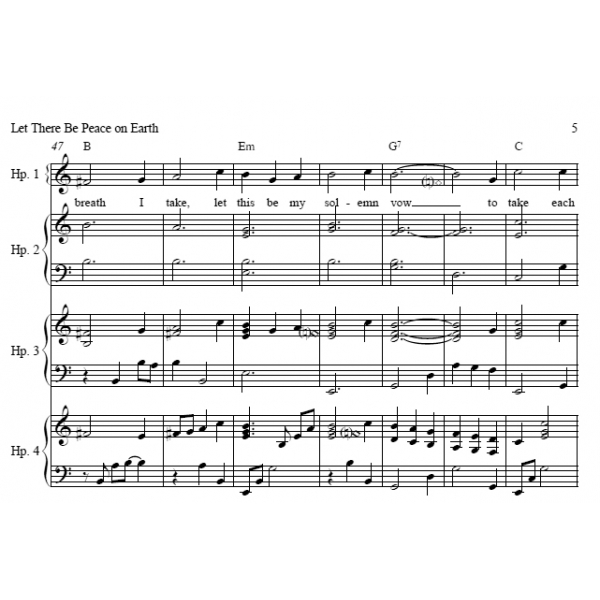 Let There Be Peace on Earth (Miller/Jackson) – Folk Harp