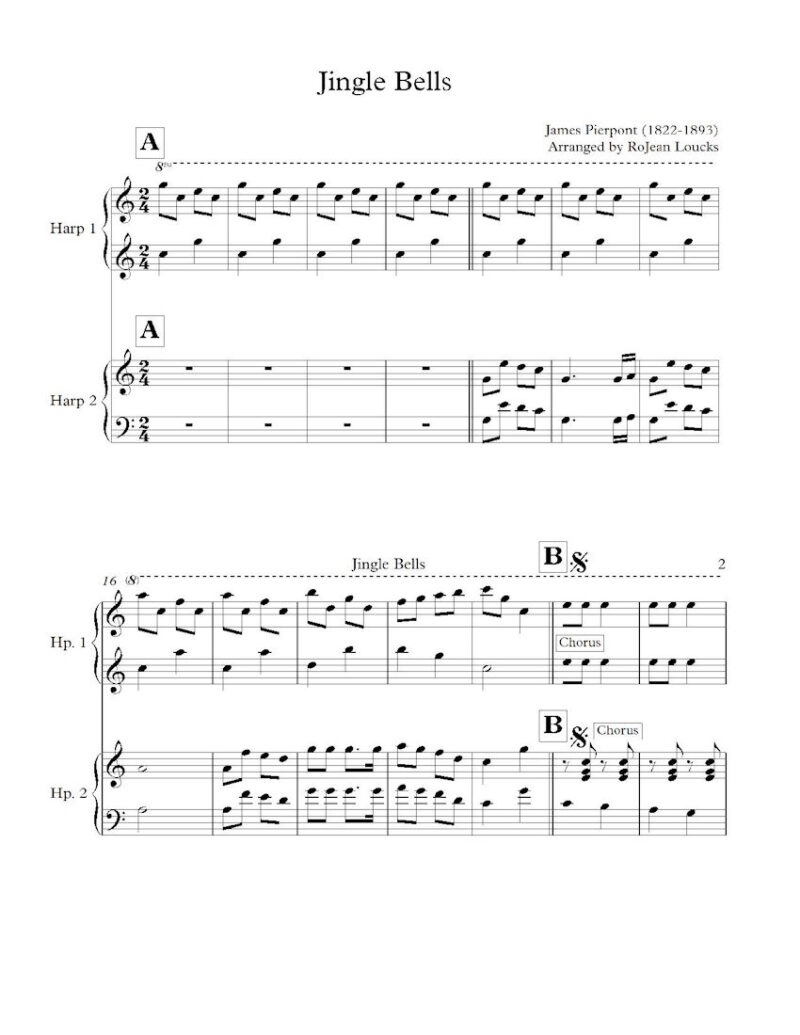 Jingle Bells (Duet) – Folk Harp